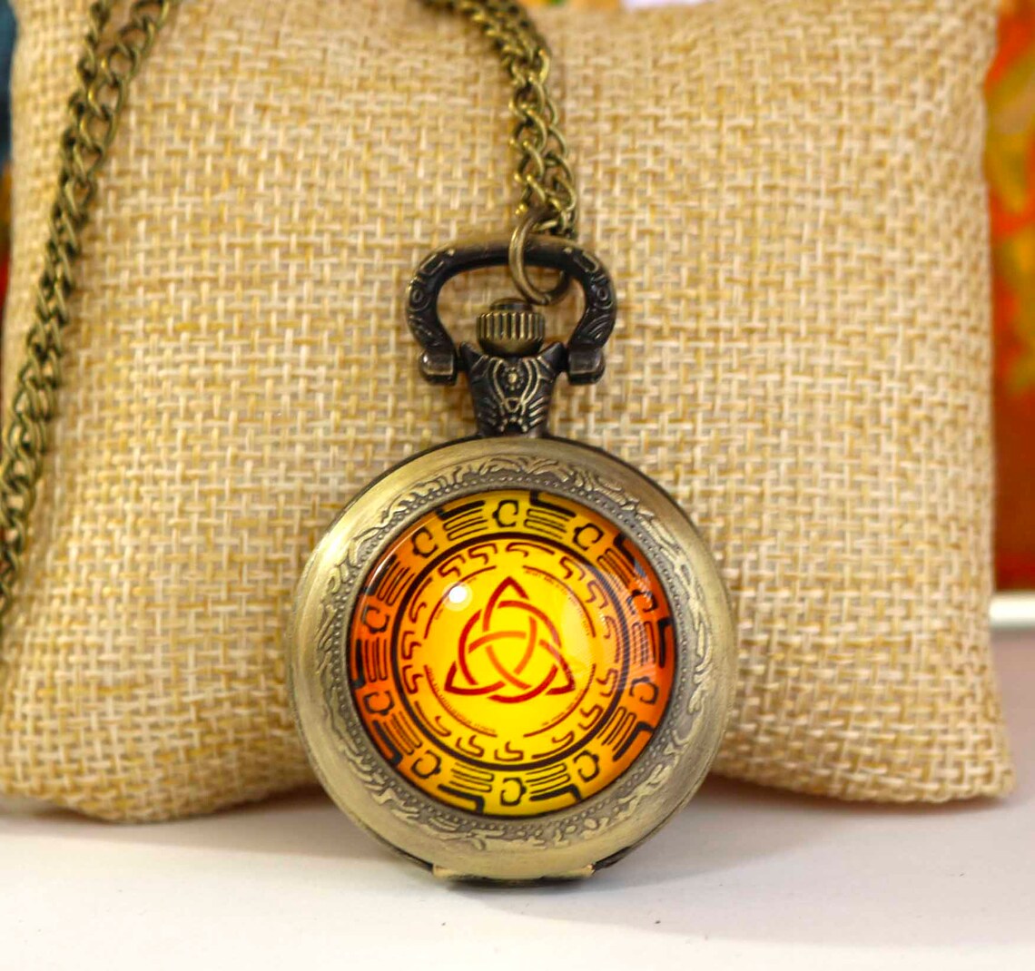 Triquetra Pocket Watch Yellow Celtic Trinity Knot - Etsy