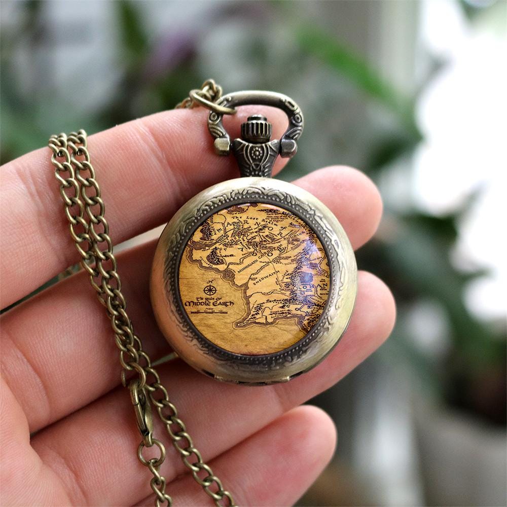 A Map Pocket Watch - LOTR Map Pocket Watch – Middle-earth Map Watch ...