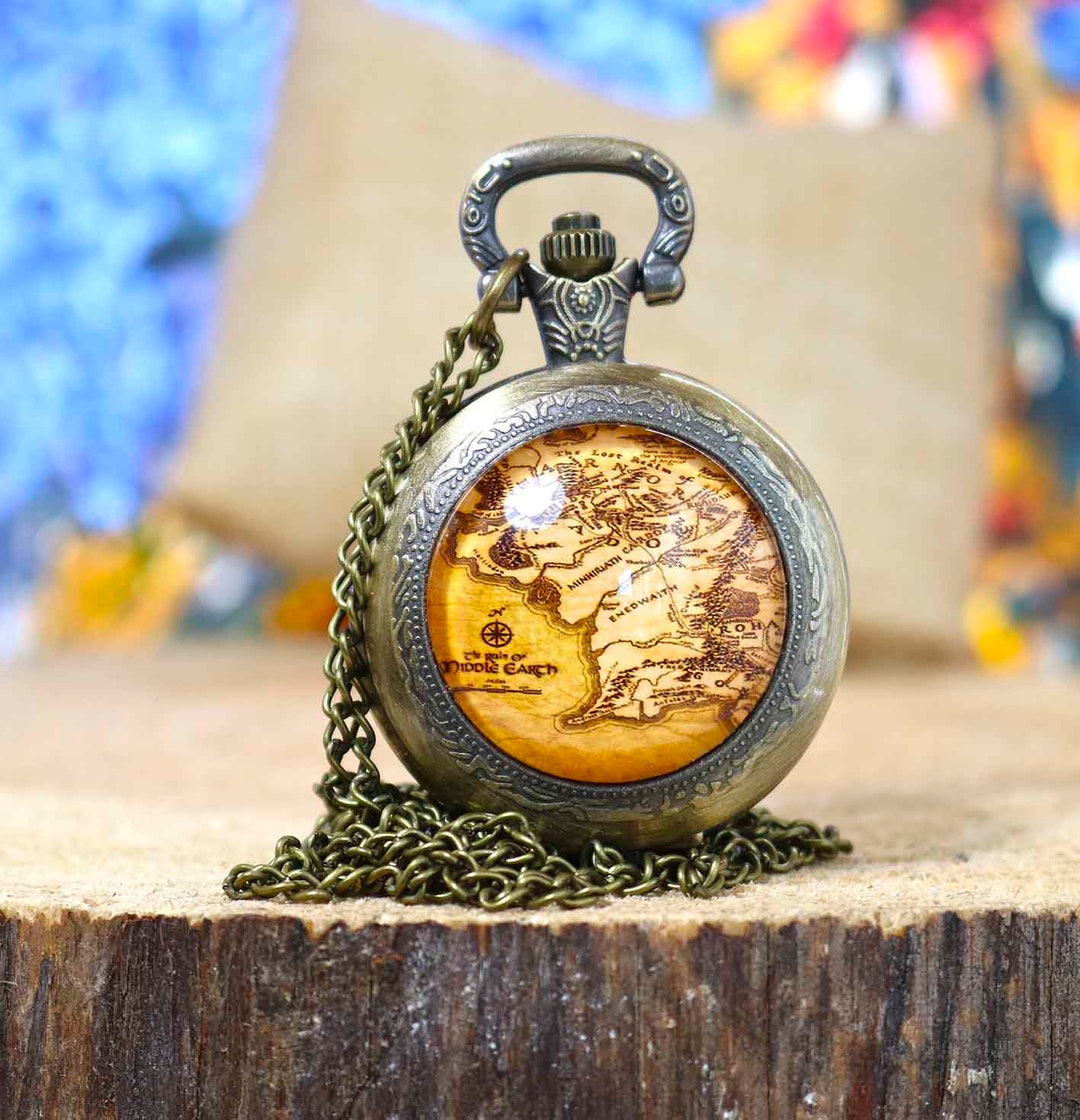 A Map Pocket Watch - LOTR Map Pocket Watch – Middle-earth Map Watch ...