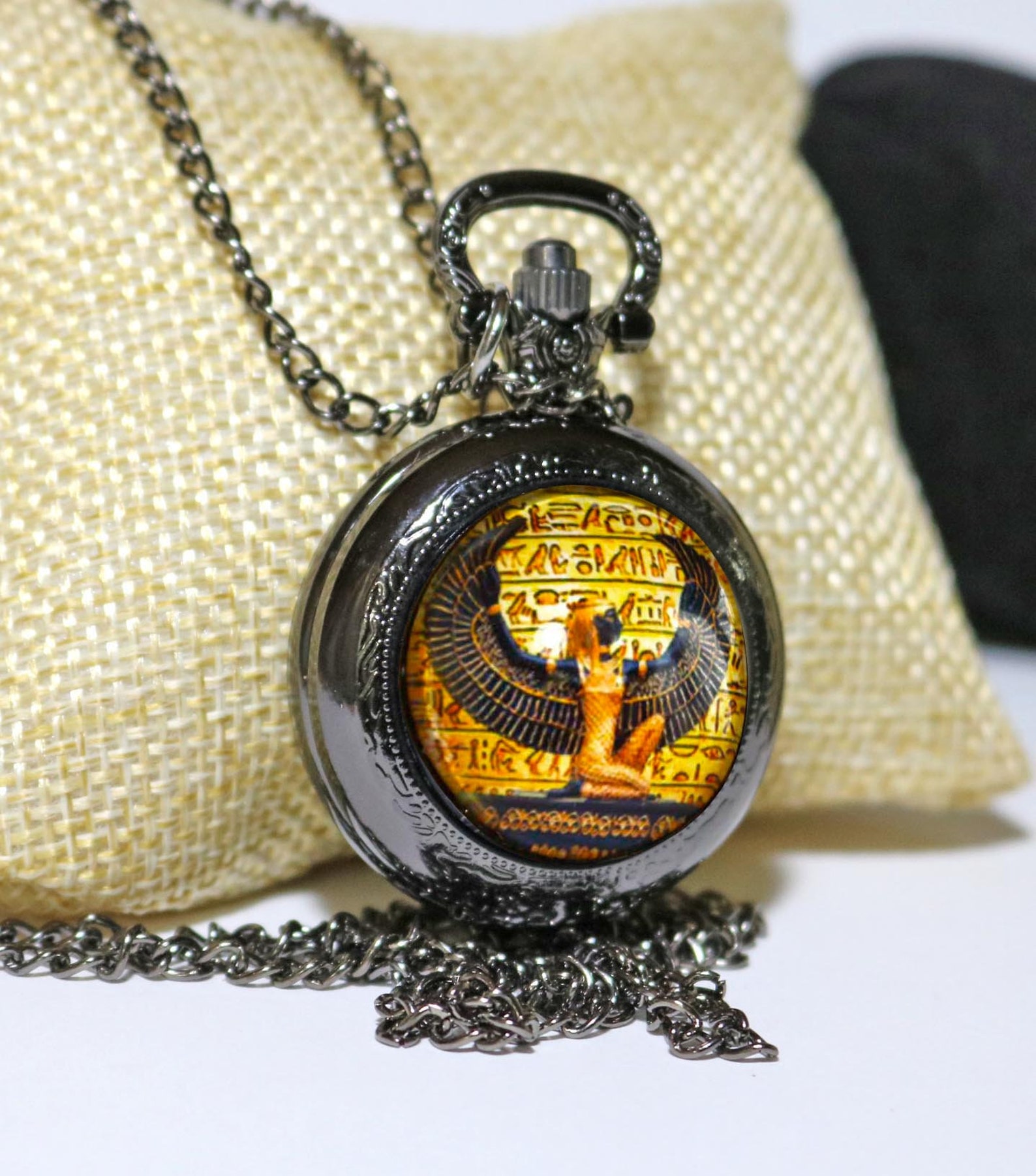 Egyptian Goddess Pendant Necklace Pocket Watch - Etsy