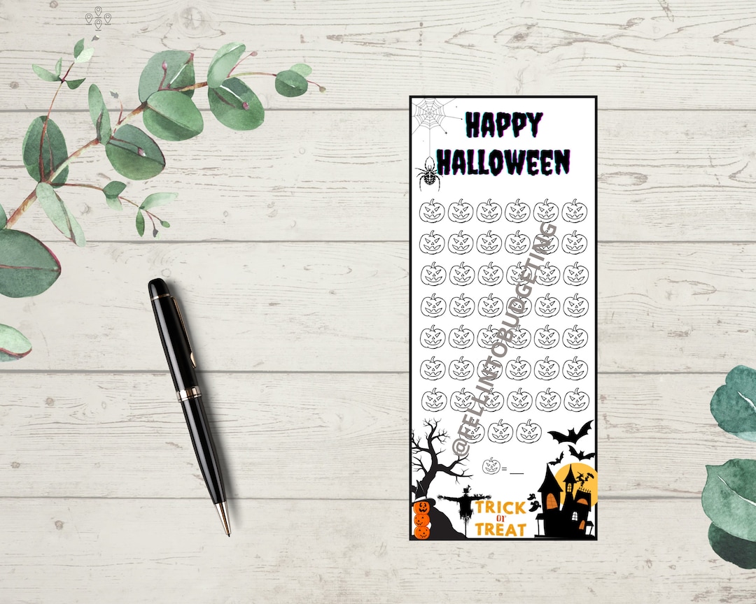 PDF Halloween Savings Challenge Tracker Printable | Fits A6 Envelopes ...