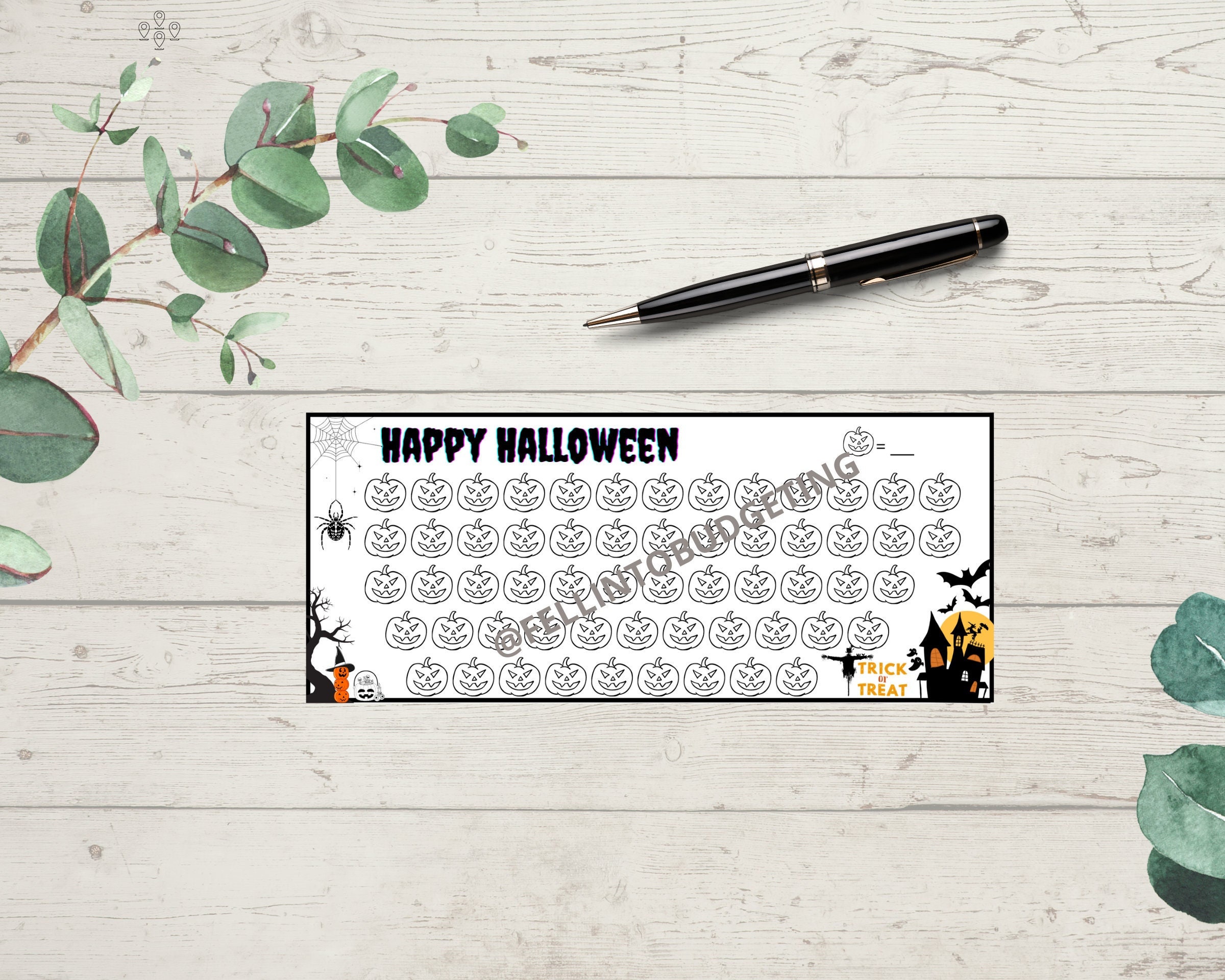 PDF Halloween Savings Challenge Tracker Printable | Fits A6 Envelopes ...