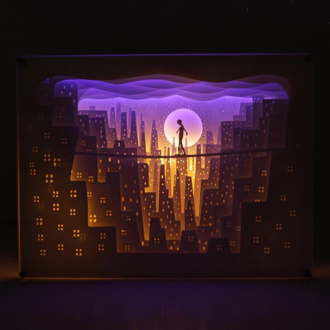 Paper Cut Light Boxes, Children's Night Light, Forest and Deer Scene ...