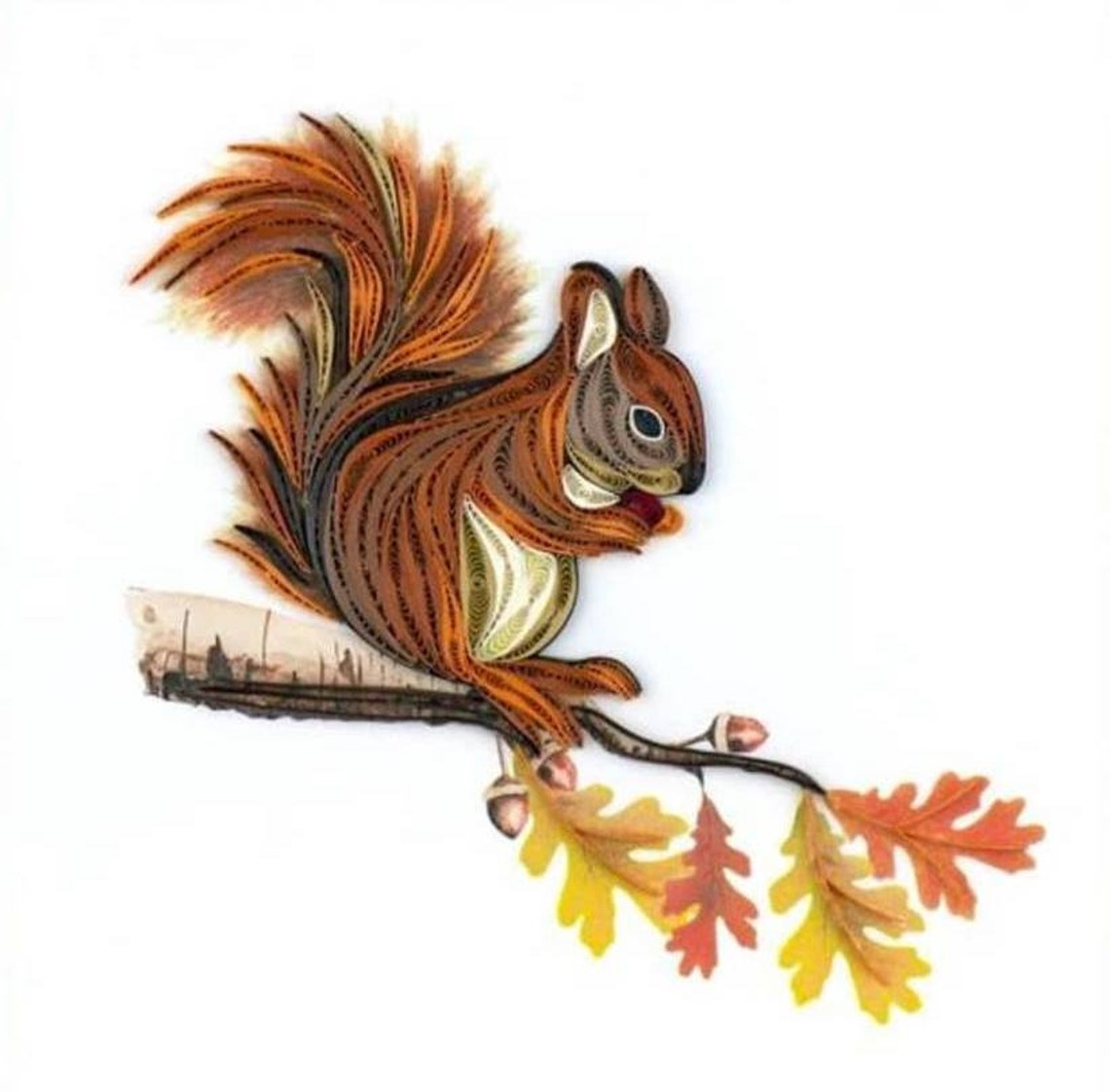 écureuil automne automne carte écureuil carte de la fête | Etsy