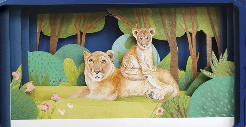 Birthday Card Lion Card Jungle Cat Card Fathers Day Card - Etsy