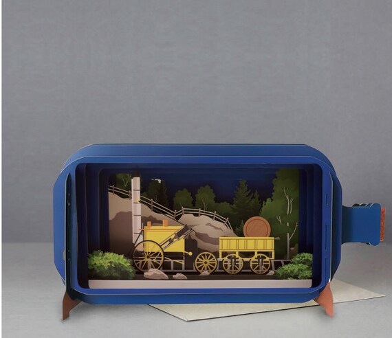 Train card train steam train locomotive fathers day card | Etsy