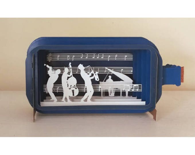 Happy Birthday Card, Musical Band Card, Music, Band Players, Laser Cut ...