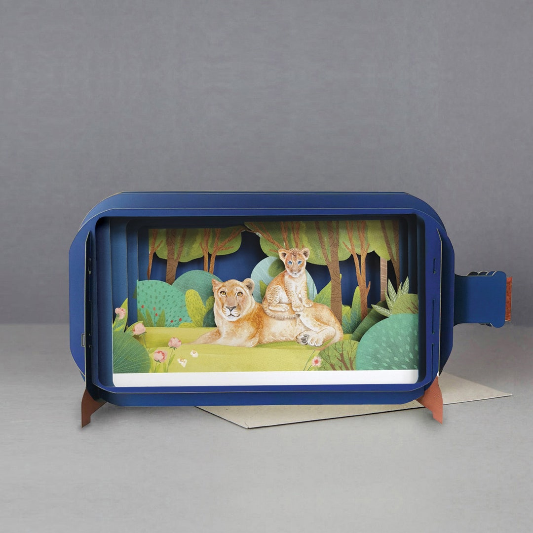 Birthday Card, Lion Card, Jungle Cat Card, Fathers Day Card, Sons Card ...