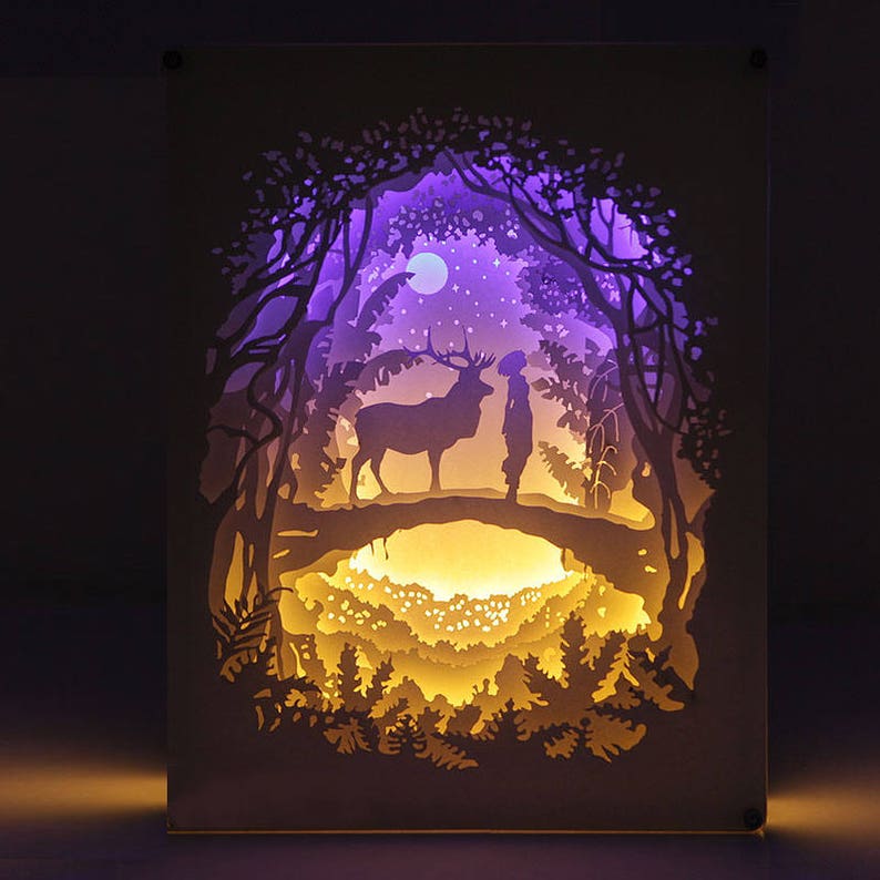 Paper Cut Light Box Children's Night Light Paper Cut - Etsy