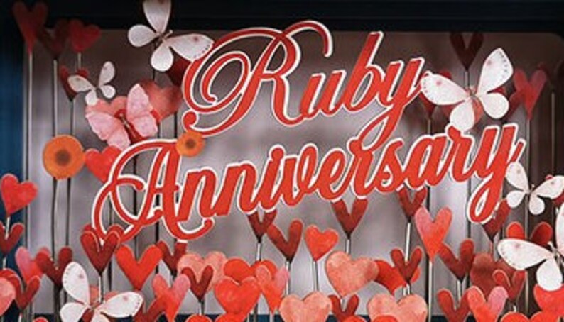 Ruby Anniversary Card Anniversary Card Happy Anniversary - Etsy