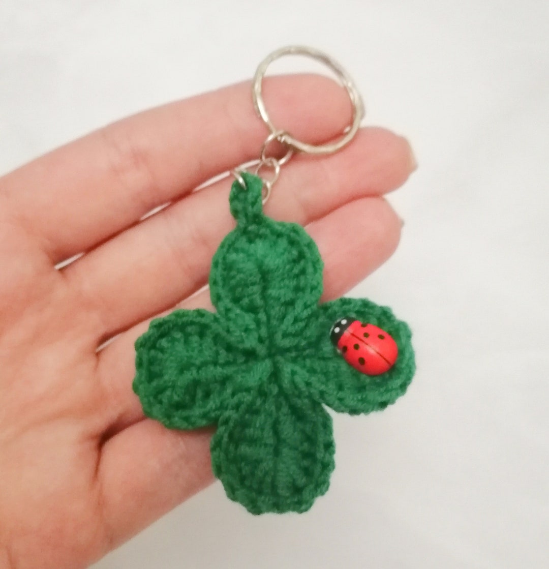 Good Luck Keychain Crochet Clover - Etsy