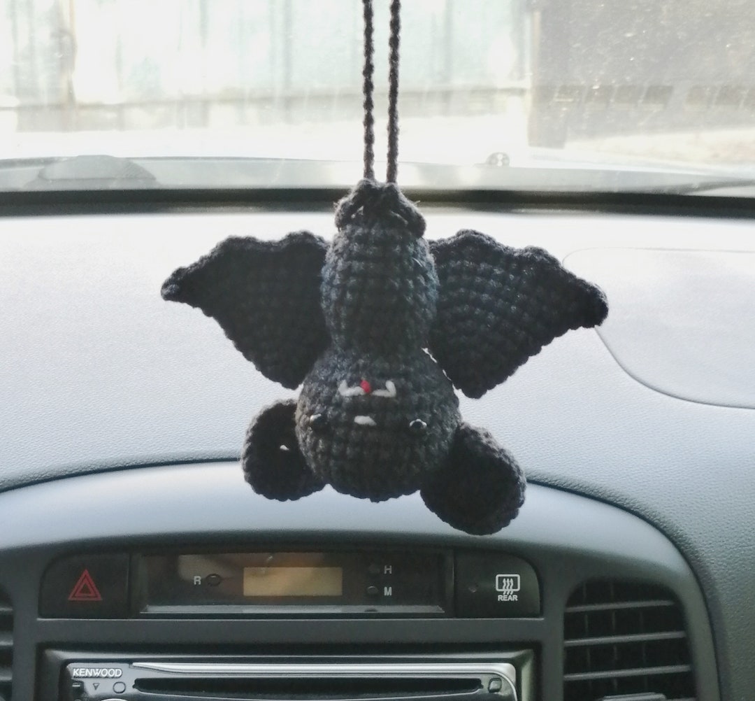 Kawaii Car Accessory Bat Plush, Goth Car Decor, Weird Plushy Monster ...