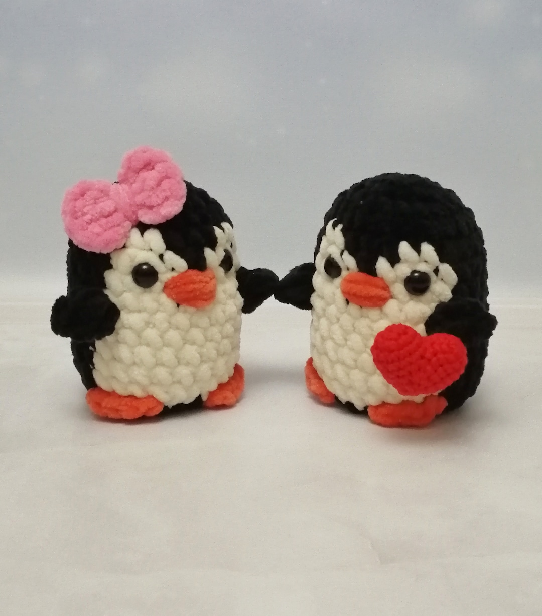 Crochet Penguins Plush, Heart Gifts, Cute Penguin Gift for Couples - Etsy