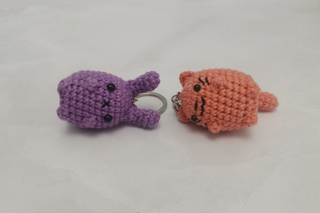 Matching Keychains for Couples Crochet Cat and Bunny - Etsy
