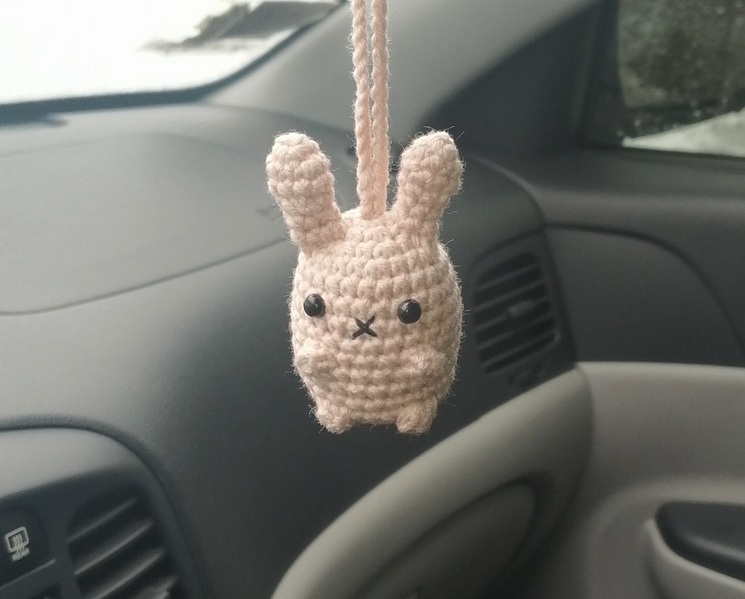 Bunny Crochet Car Rear View Mirror Hanging Accessories - Etsy