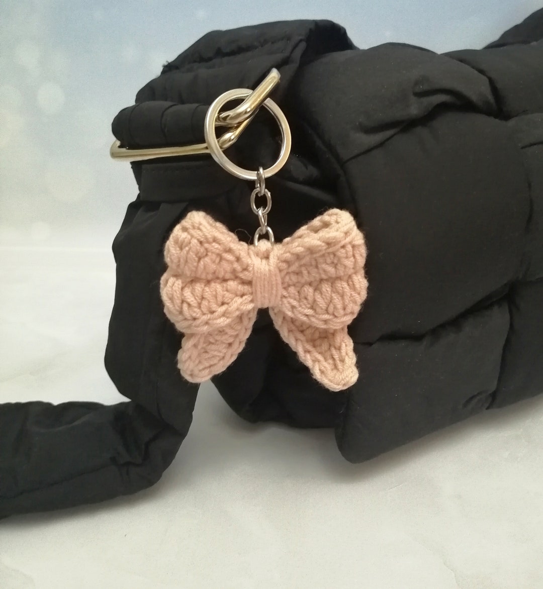 Crochet Bow Keychain in Pastel Colors - Etsy