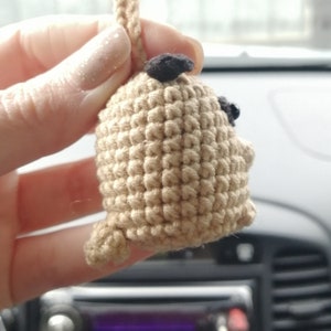 Crochet Pug Dog Rear View Mirror Accessories - Etsy