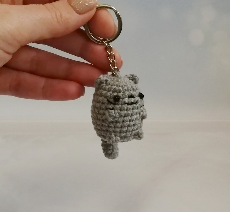 Cute Cat Crochet Keychain - Etsy