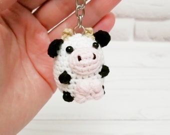 Wooden Cow Keychain, Walnut Wood, Animal Keychain, Environmental ...