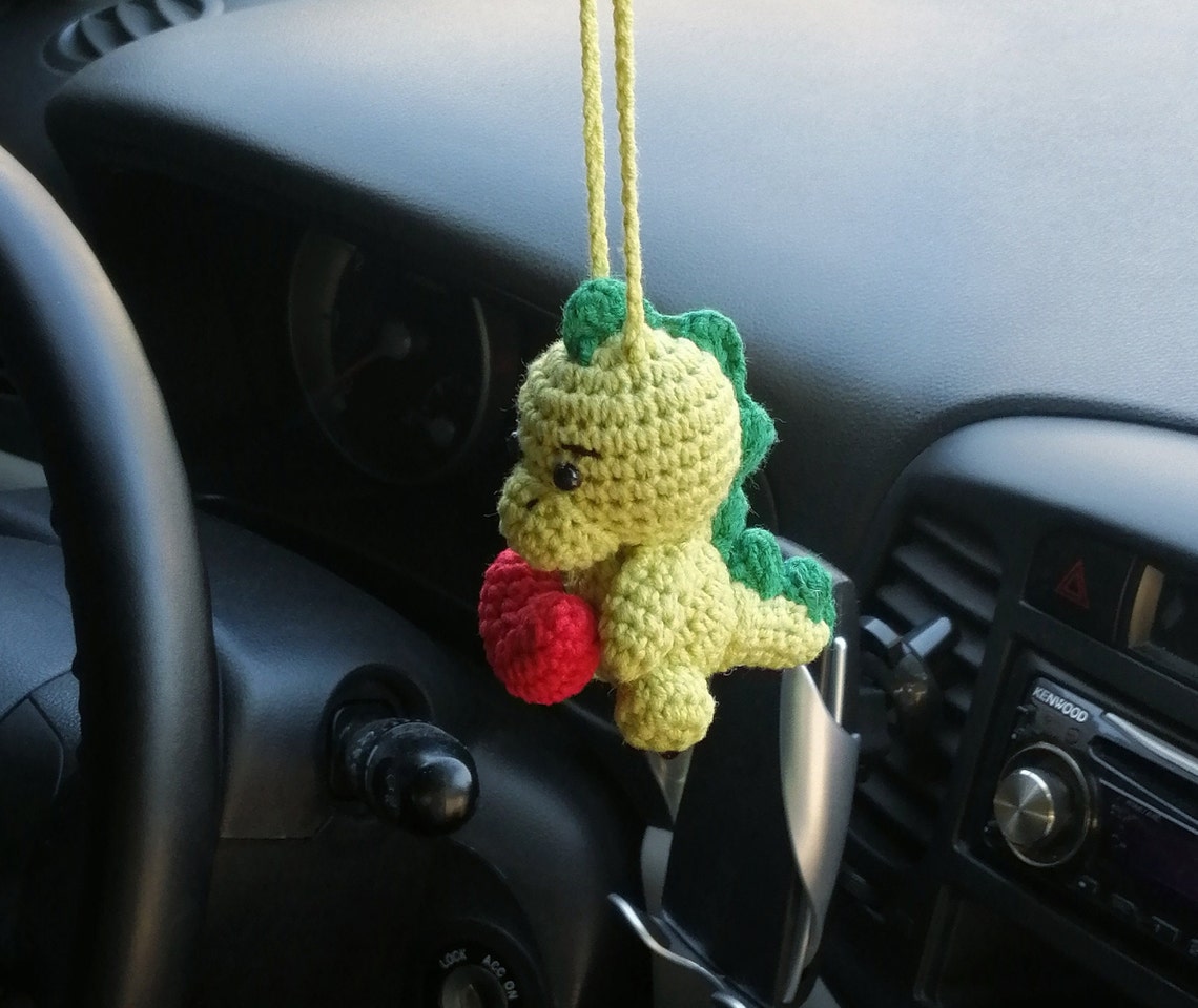 Dinosaur Car Accessory Dinosaur Car Crochet Car Hanging | Etsy