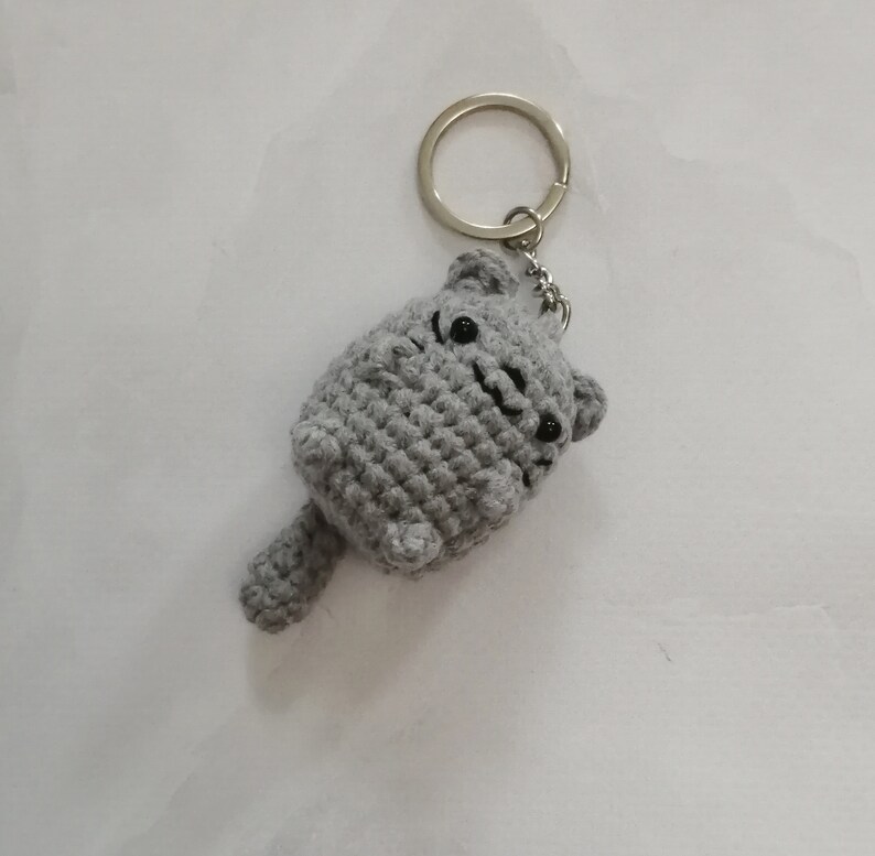 Cute Cat Crochet Keychain - Etsy
