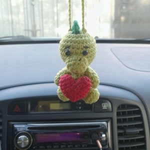 Dinosaur Car Accessory, Dinosaur Car Crochet, Car Hanging Charm ...