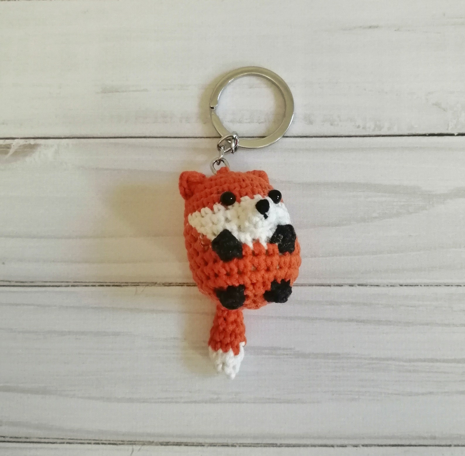 Fox Fox keychain Amigurumi fox Crochet keyring Cute | Etsy