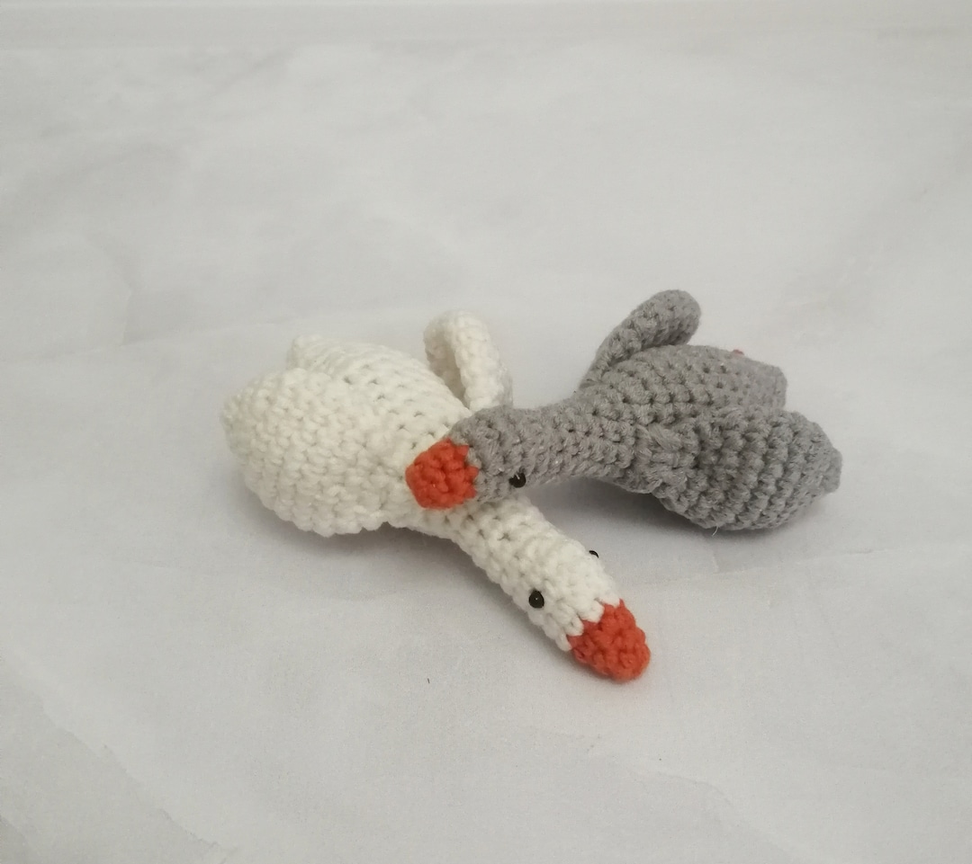 Mini Crochet Goose Plush, Tiny Amigurumi Goose Toy, Cute Soft Animal ...