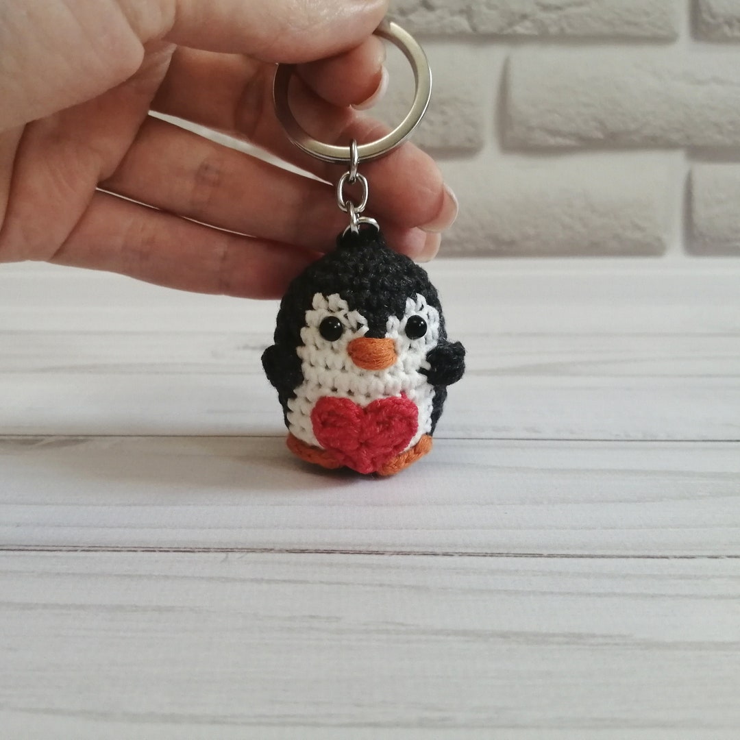 Crochet Penguin Keychain Personalized Gift for Him - Etsy