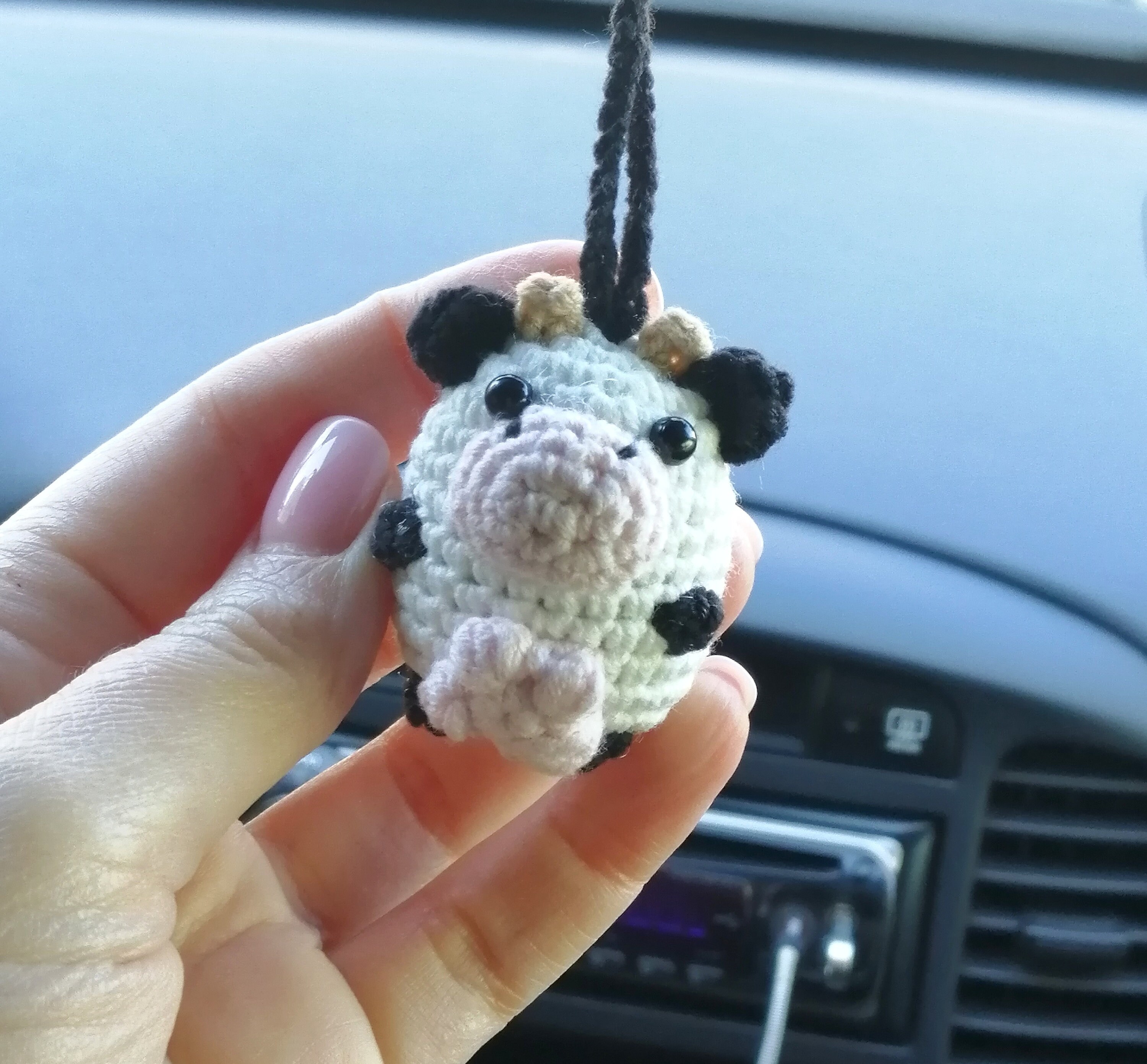 Crochet Cow Car Charm - Etsy