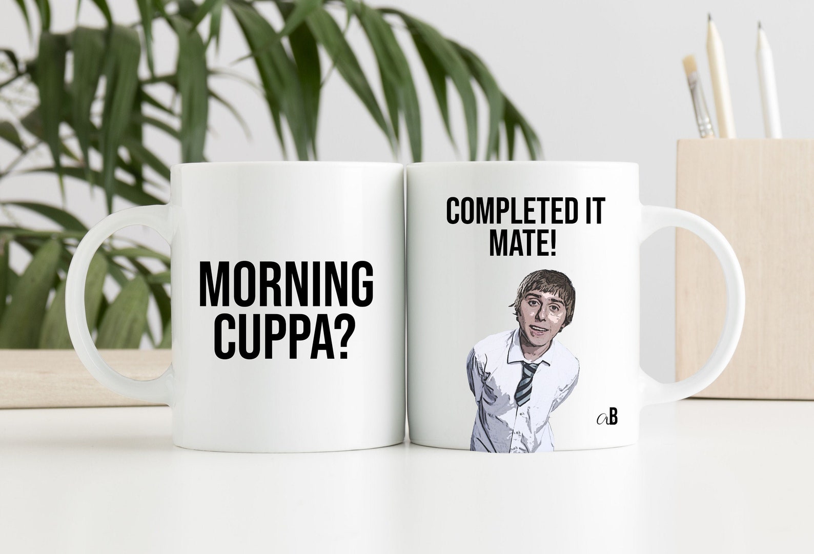 Inbetweeners Jay Morning cuppa mug. Completed it mate. | Etsy