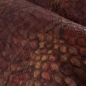 Marsala/gold Vintage ITALIAN Python Print ITALIAN Leather Lamb Sheep ...