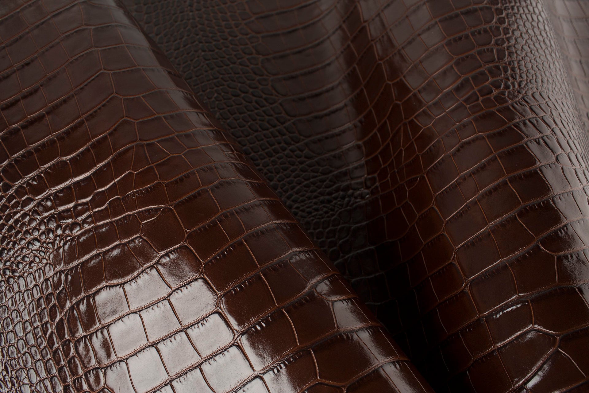 Brown Crocodile Embossed Print ITALIAN Leather Calf Cow Hide | Etsy