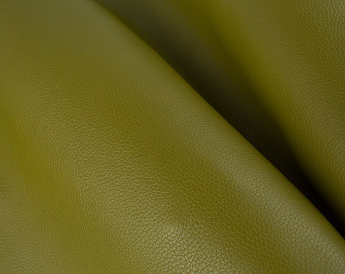 GREEN OLIVE Italian FLEET Leather Calf Cow Hide Scraps Scrap Square ...
