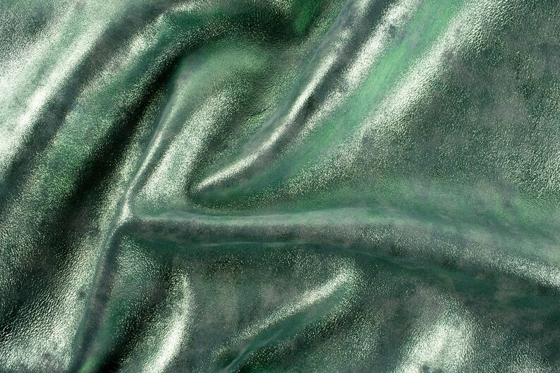 Green ITALIAN Goat Suede Velours Foil LASER COATING Leather - Etsy