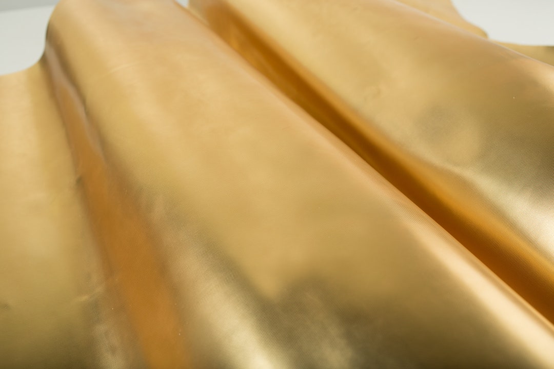 GOLD ITALIAN Leather Calf Cow Hide Square Pieces Swatches Samples ...