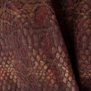 Marsala/gold Vintage ITALIAN Python Print ITALIAN Leather Lamb Sheep ...