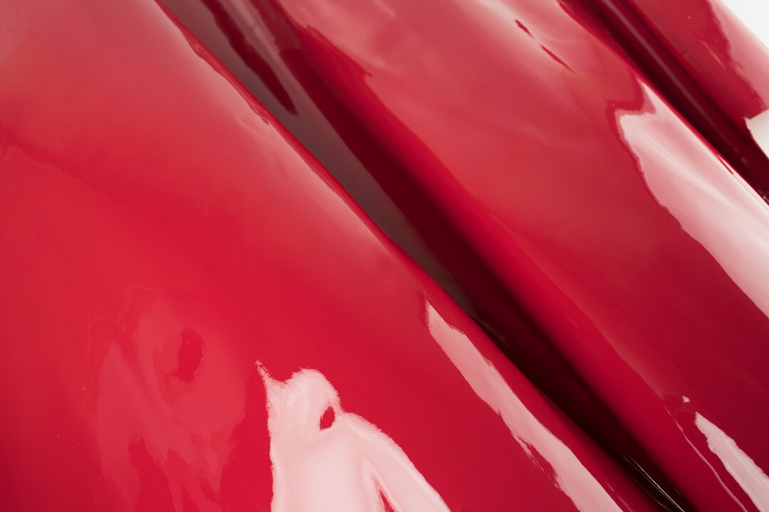 BRIGHT RED Glossy Patent Lack ITALIAN Leather Calf Cow Hide Scraps ...