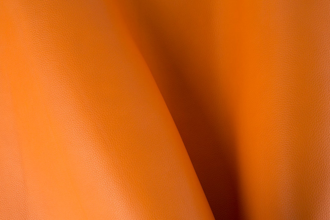 Orange ITALIAN FLEET Leather Calf Cow Hide Scraps Scrap Square Pieces ...