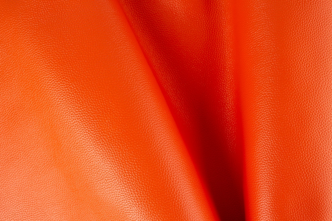 Orange Saturated ITALIAN FLEET Leather Calf Cow Hide Scraps Scrap ...