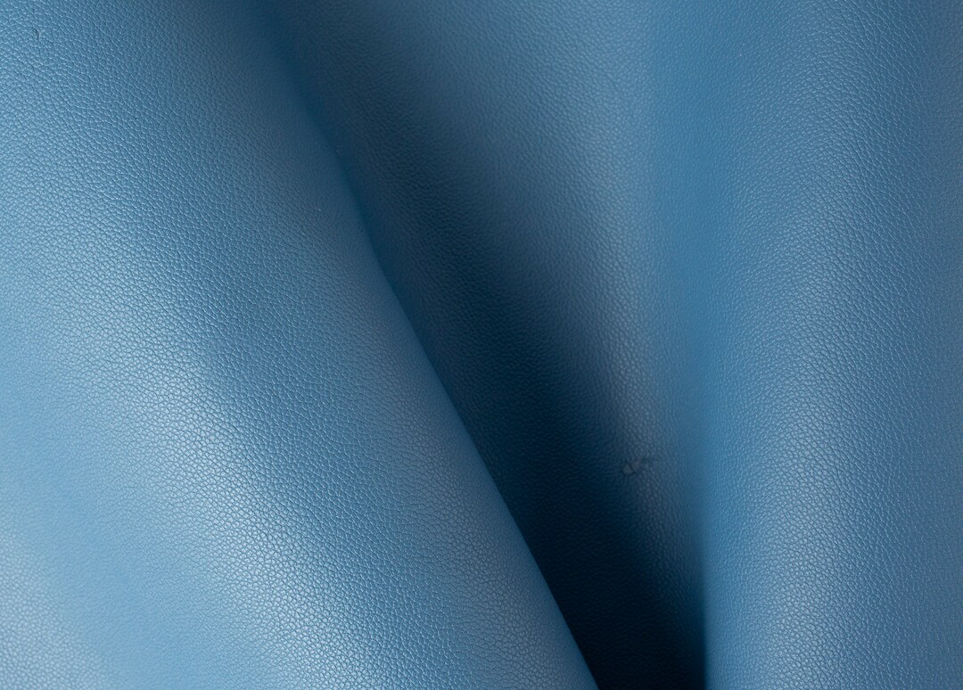 Сornflower Blue Italian SAFFIANO Leather Calf Cow Hide Scraps Scrap ...