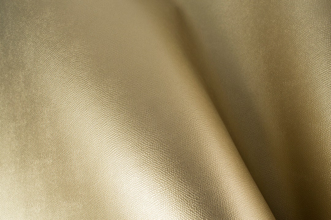 Gold Champagne ITALIAN SAFFIANO Leather Calf Cow Hide Scraps Scrap ...