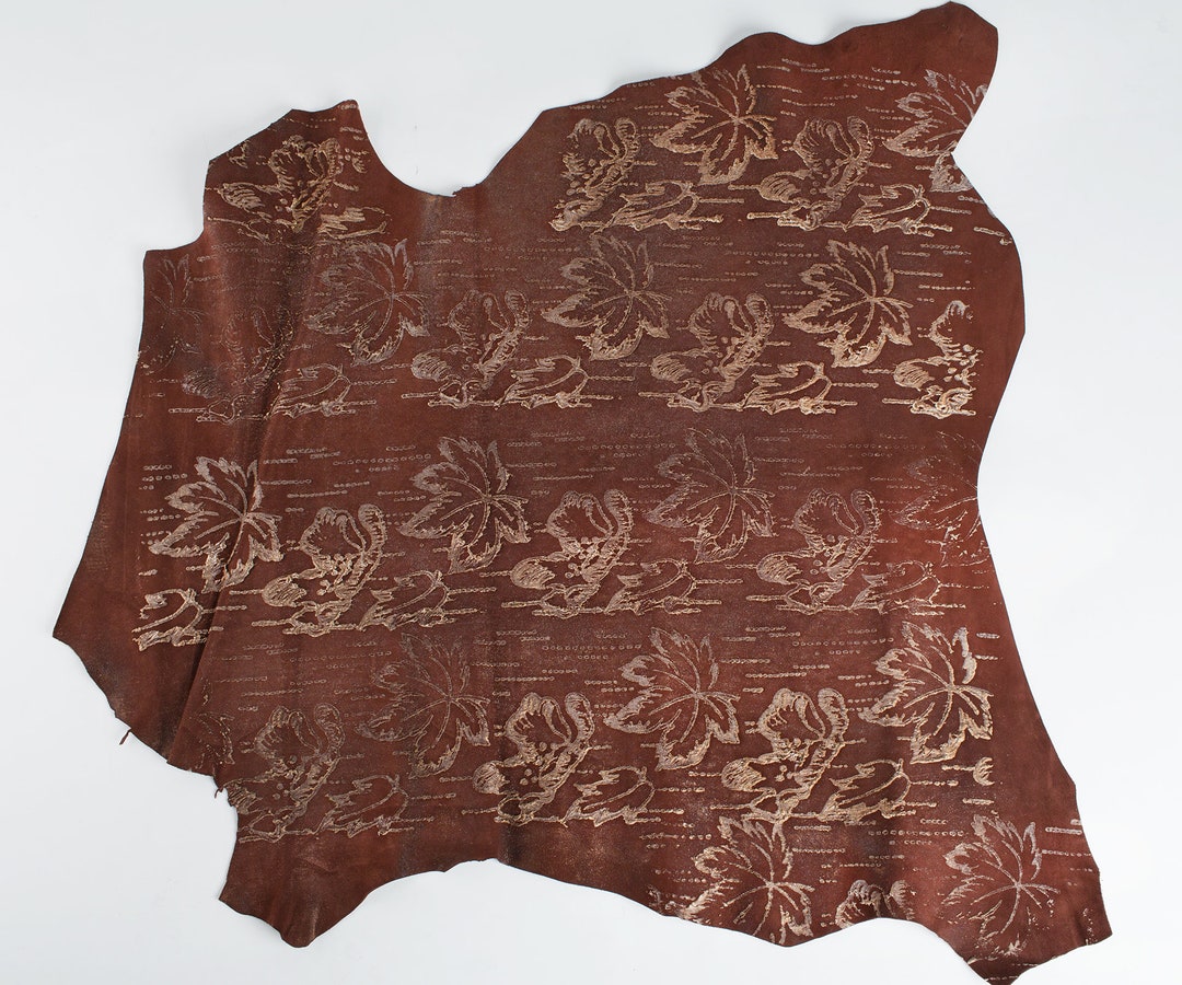 Bpown ITALIAN Goat Suede Velours With Embossing Leather Hide Skin Hides ...
