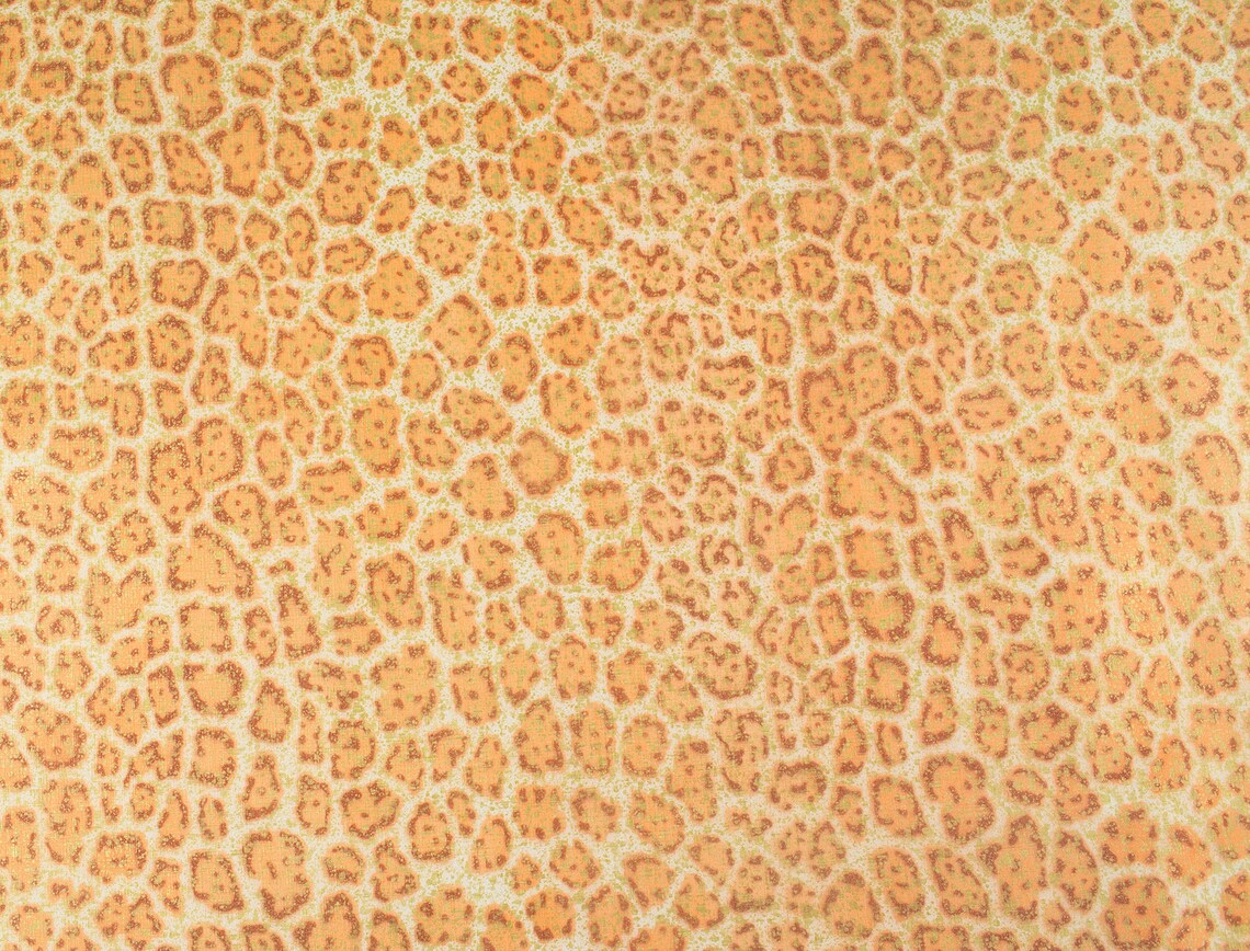 ORANGE Print JAGUAR ITALIAN Leather Calf Cow Hide Scraps Scrap Square ...