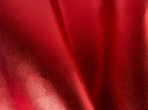 RED METALLIC Italian FLEET Leather Calf Cow Hide Scraps Scrap | Etsy