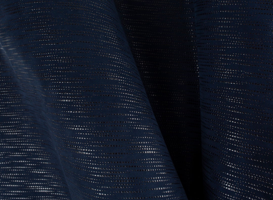 Dark Blue With Sparkles Embossed Print ITALIAN Lambskin Sheep Leather ...