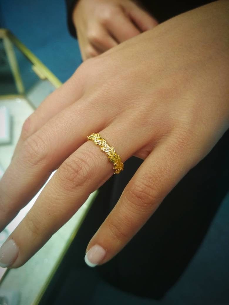 Olive Leaves Ring 925 Sterling Silver Band Ring Ancient Greek - Etsy