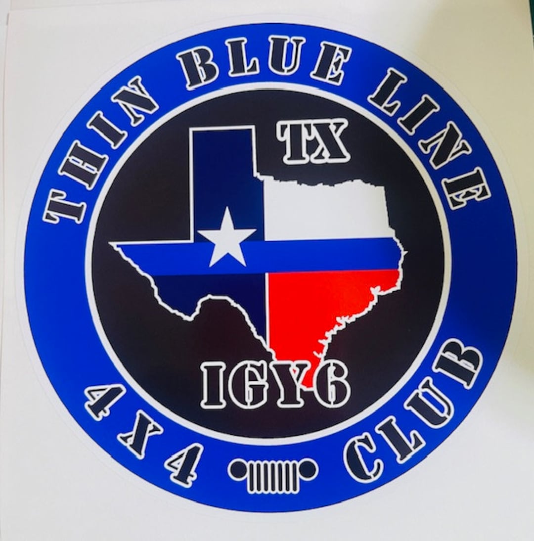 Texas Thin Blue Line 4 X 4 Club Decal - Etsy