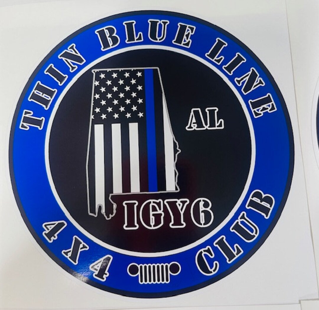 Alabama Thin Blue Line 4 X 4 Club Decal - Etsy