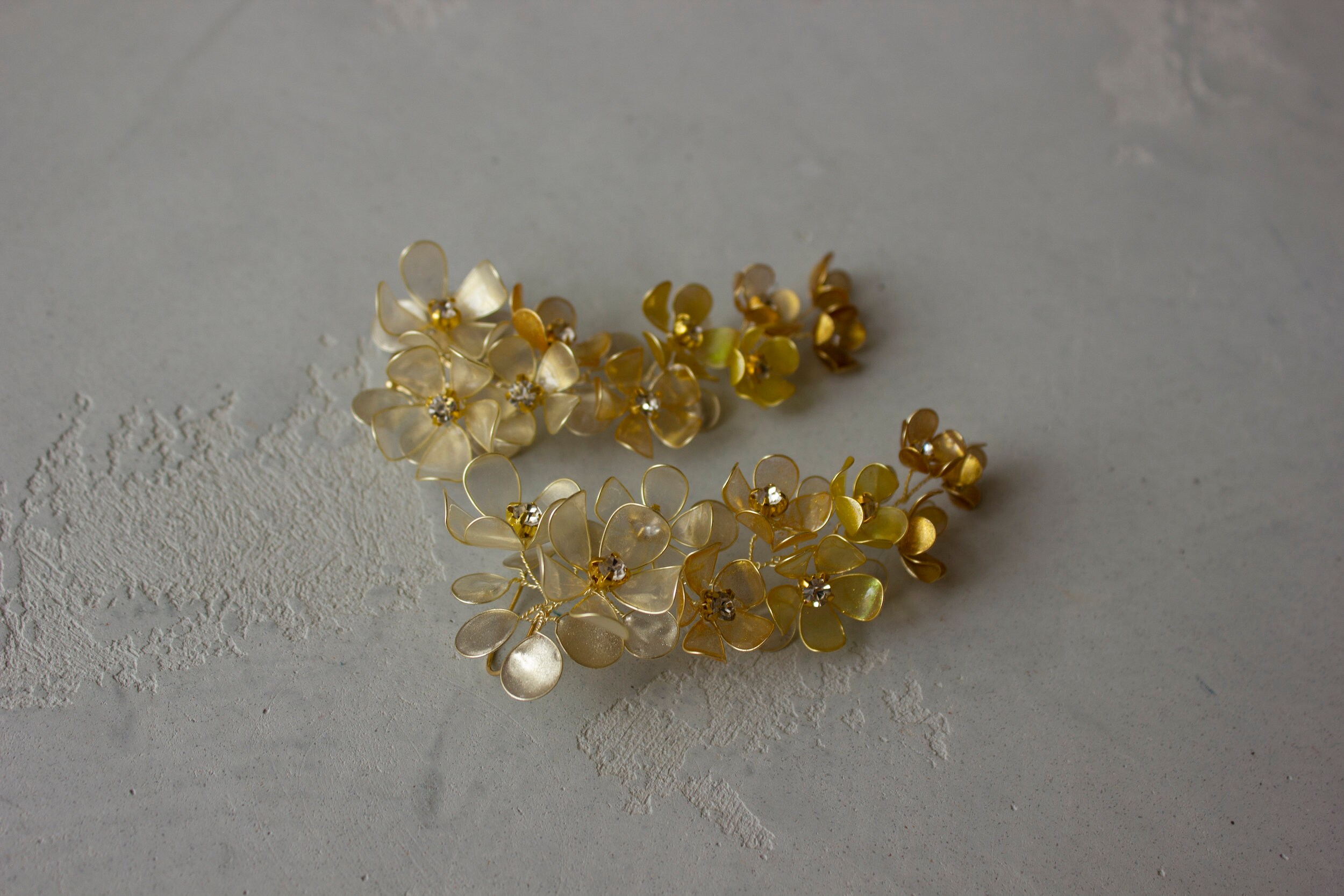 Gold Flower Buds Dangle Drop Earrings | Etsy